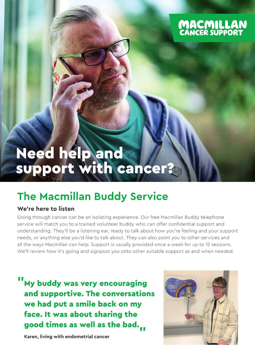 Buddy service A4 leaflet – Macmillan Orders