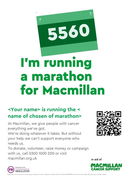 I'm running a marathon for Macmillan – Macmillan Orders