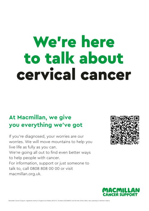 We're here to talk about cervical cancer – Macmillan Orders