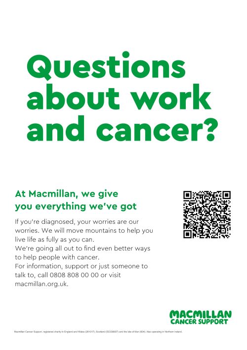 Questions about work and cancer? – Macmillan Orders