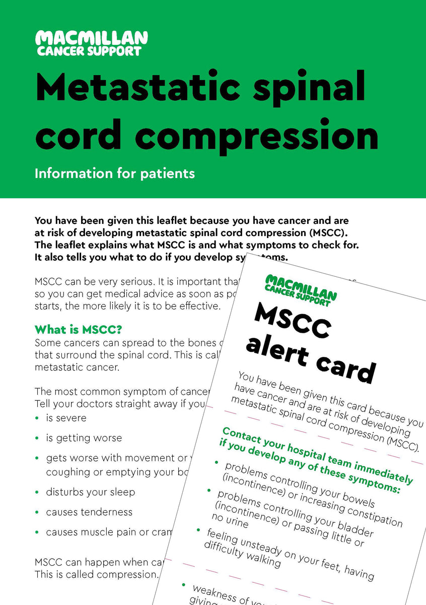 MSCC alert kit – Macmillan Orders
