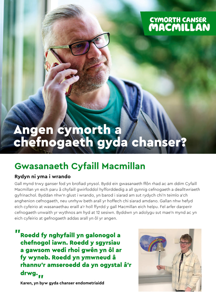 Buddy service A4 leaflet (Welsh) – Macmillan Orders