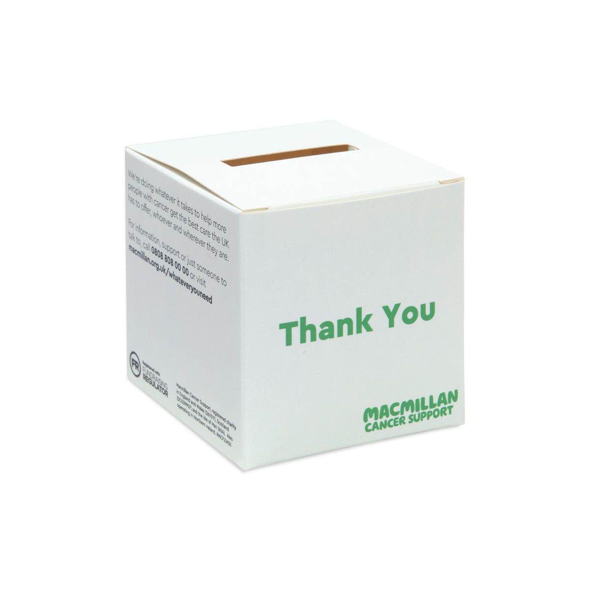 "In Loving Memory" cube collection box – Macmillan Orders